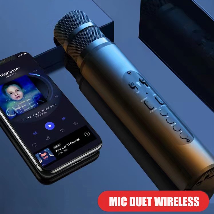 Jual Mic Duet Bluetooth Mic Karaoke Wireless Q6 Portable KTV Microphone Bluetooth | Shopee Indonesia