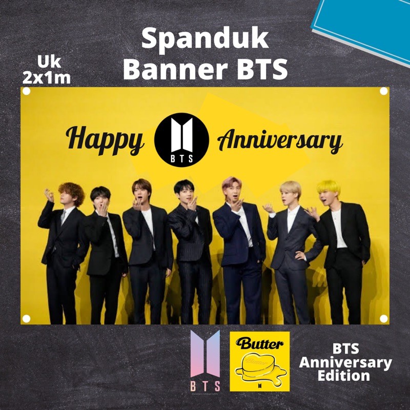Jual BANNER SPANDUK BTS / ARMY BTS BANNER ANNIVERSARy | Shopee Indonesia