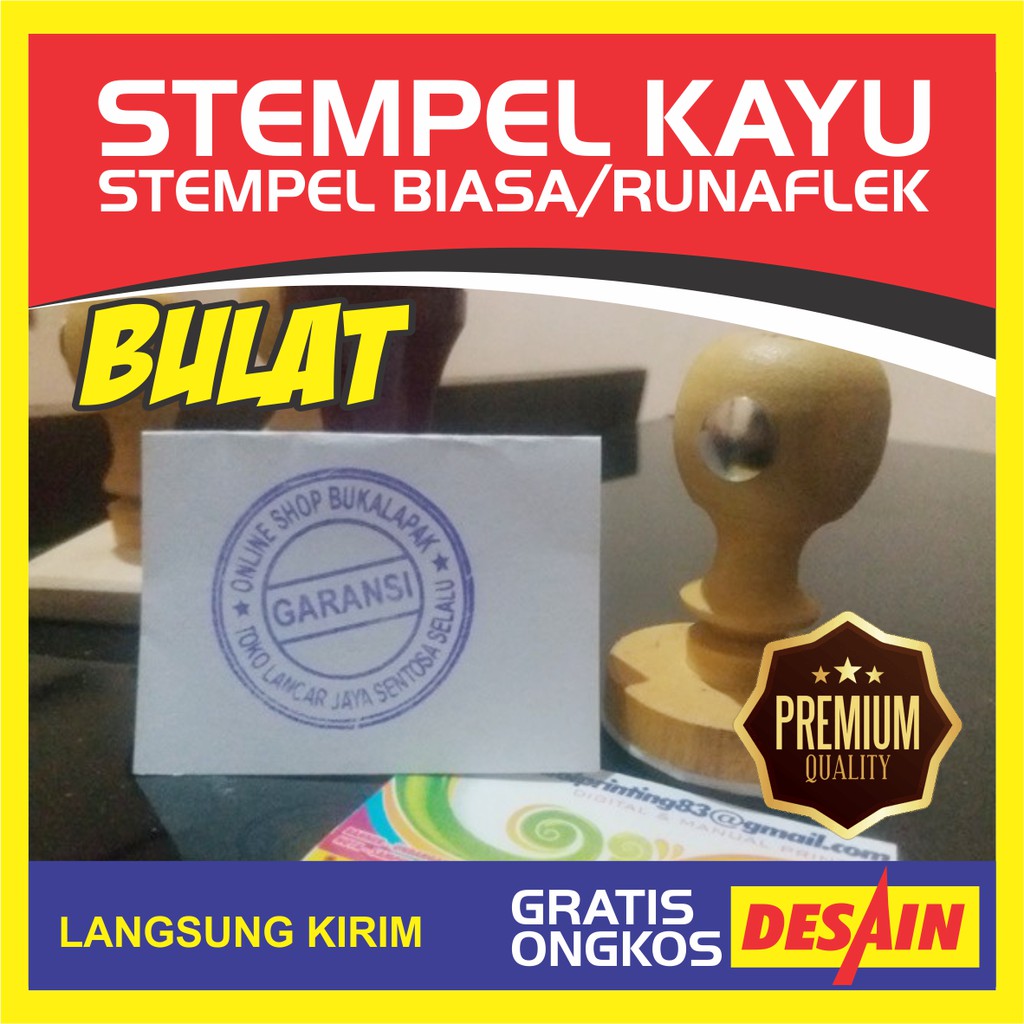 Jual STEMPEL KAYU/BIASA/RUNAFLEK BULAT | Shopee Indonesia