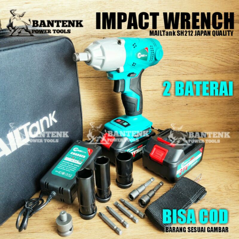 Jual MESIN BOR BATERAI 21V IMPACT WRENCH MAILTANK SH 212. BOR BAUT BOR ...