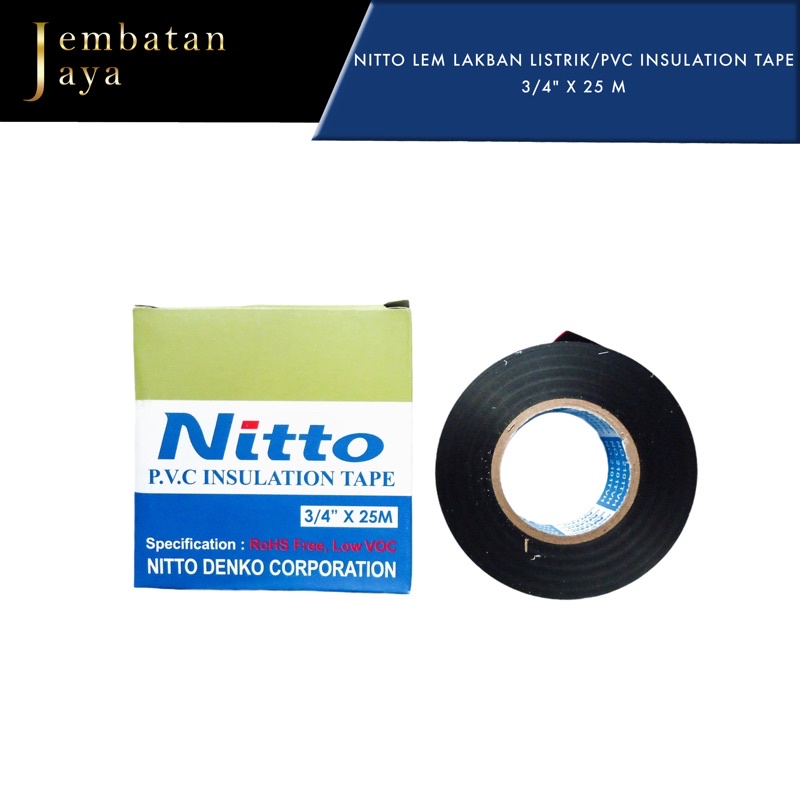Jual NITTO Lem Lakban Listrik/PVC Insulation Tape 3/4" X 25 m | Shopee ...