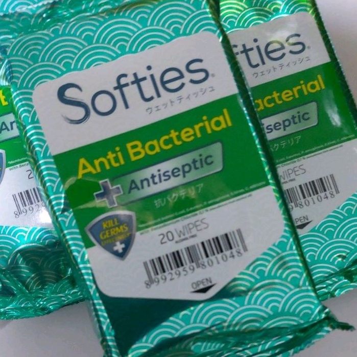 Jual Softies tissue basah antibacterial 1 pack isi 20 lembar | Shopee ...