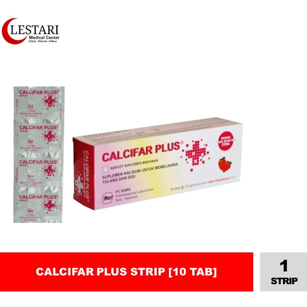 Jual Calcifar Plus 10 Tablet Kunyah – Suplemen Kalsium & Vitamin D ...