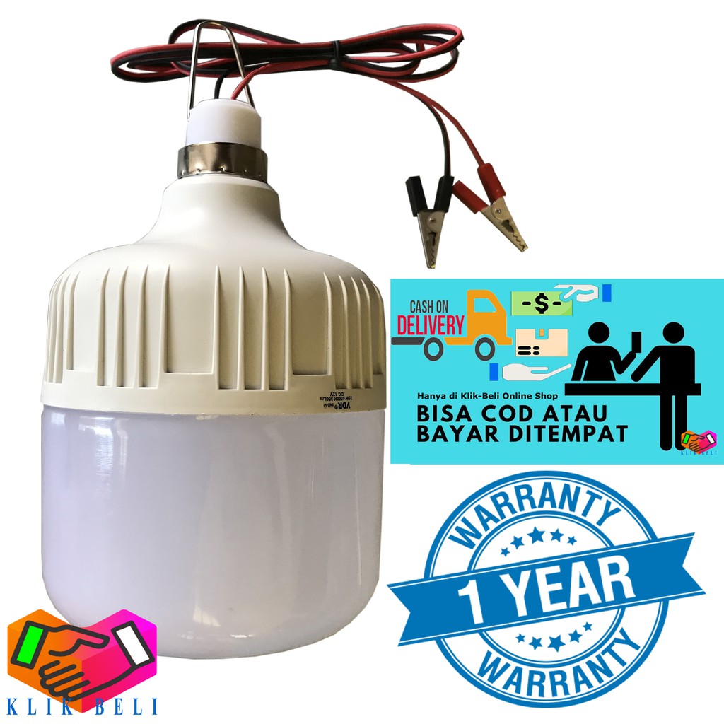 Jual Bohlam Aki 25 Watt Lampu LED DC 12V Lampu 25W Jepit Baterai | Shopee Indonesia
