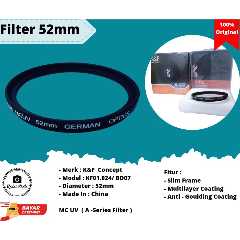 Jual KNF Concept 52mm Filter MC SLIM UV Filter Multi Coating K&F ...
