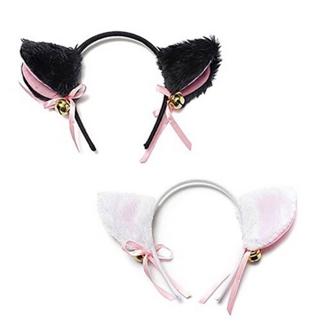 Jual HBNK kawaii nekomimi bando kuping kucing neko cat hairband black ...