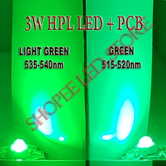Jual 3 WATT GRADE A HPL + STAR PCB 3W GREEN & LIGHT GREEN, AQUASCAPE ...