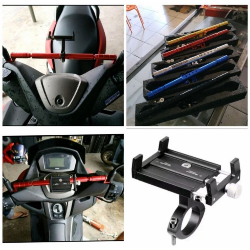 Jual stabilizer palang stang +holder HP GPS Xmax New Nmax Lexi Aerox ...