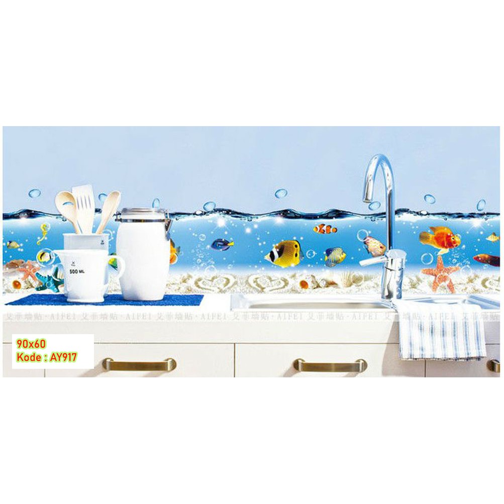 Jual Wall sticker Ikan Fish Ukuran 70x50 dan 90x60 Stiker Dinding ...