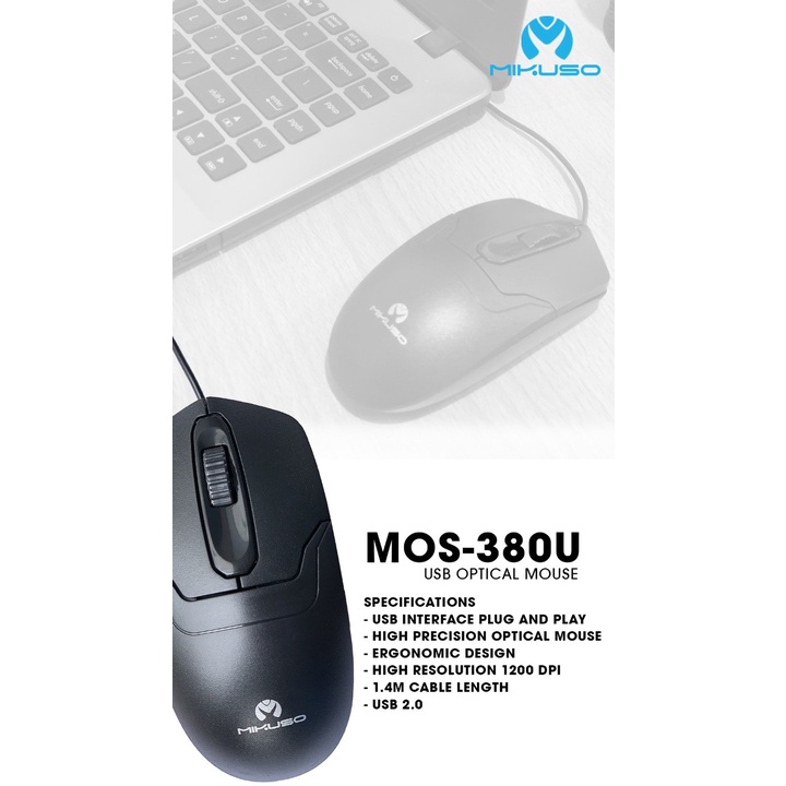 Jual Optical USB Mouse MIKUSO MOS-380U / Mouse Laptop Komputer / Mouse ...