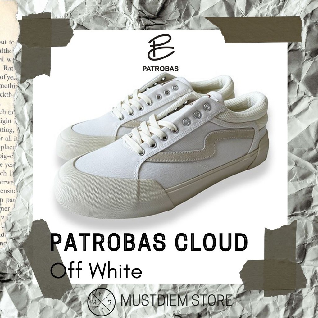 Jual SEPATU PATROBAS CLOUD LOW - OFF WHITE / PUTIH POLOS ORIGINAL | Shopee Indonesia