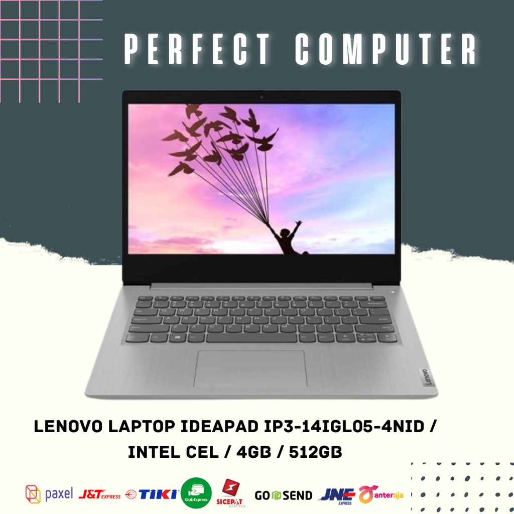 Jual Lenovo Laptop IdeaPad IP3-14IGL05-4NID / Intel Cel / 4GB / 512GB ...