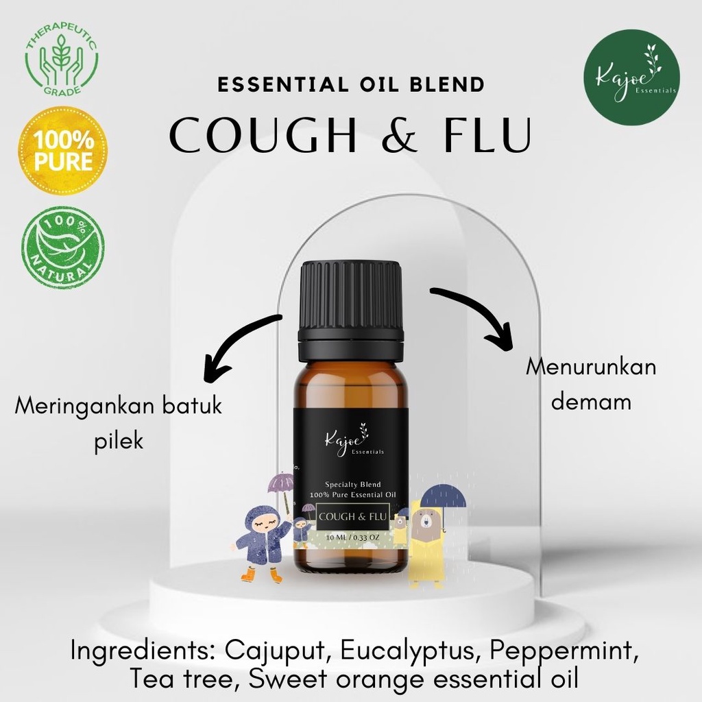 Jual KAJOE COUGH&FLU Essential Oil Blend Diffuser Minyak Esensial Atsiri Aromaterapi Batuk Pilek ...