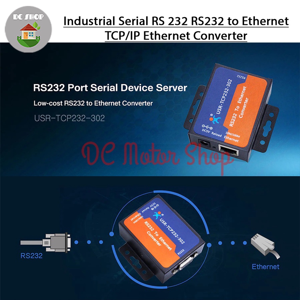 Jual Industrial Serial RS 232 RS232 to Ethernet TCP/IP Ethernet ...