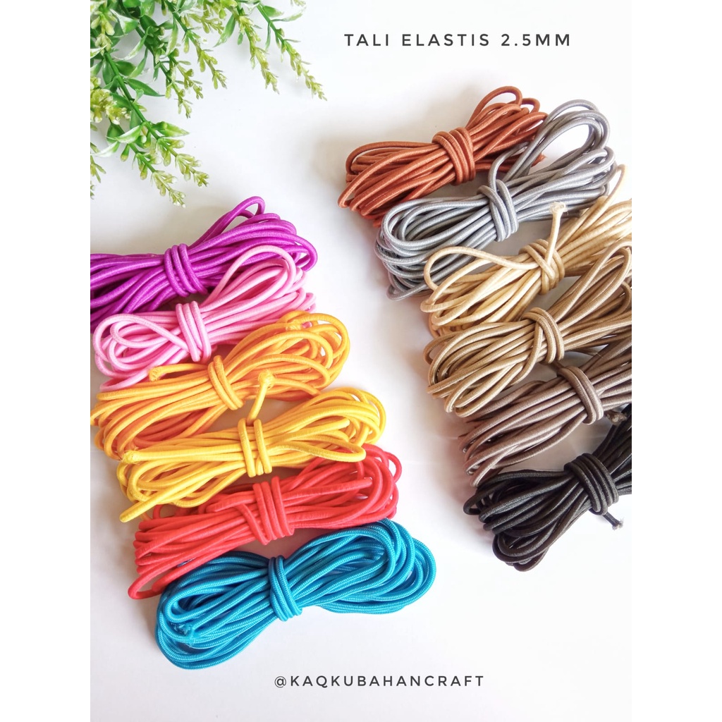 Jual TALI ELASTIS WARNA SIZE 2,5MM - isi 3 METER | Shopee Indonesia