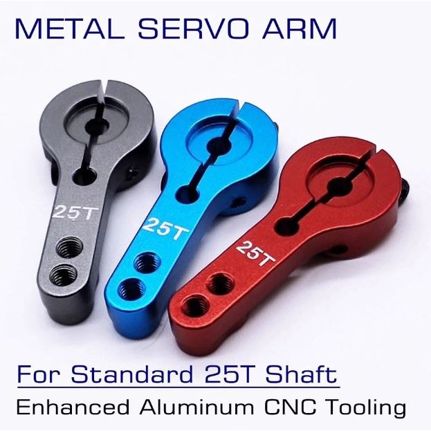 Jual 25T Full Metal CNC Servo Arm Horn M3 Threads RC MG995 MG996R ...