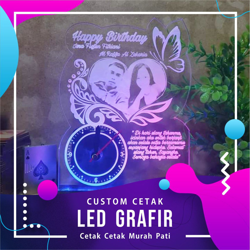 Jual Hadiah Custom PLAKAT LED Nyala Grafir Akrilik 3mm | Shopee Indonesia