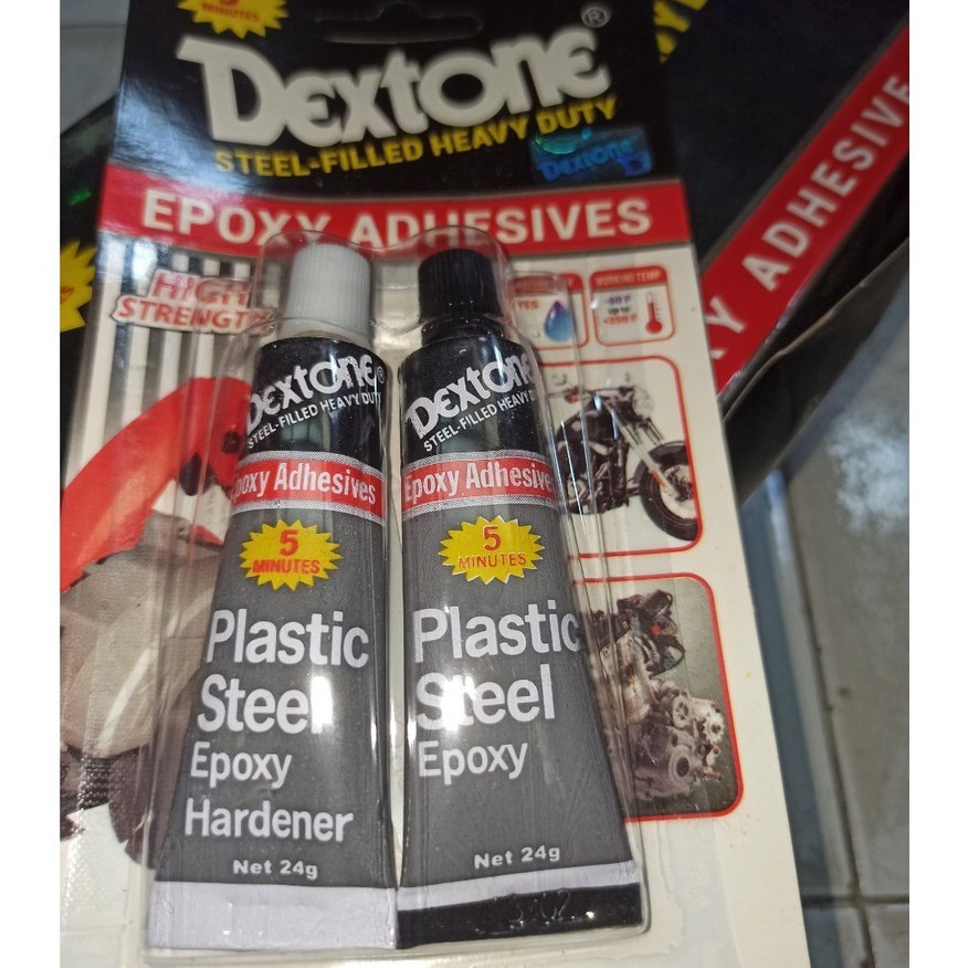 Jual Lem Epoxy Dextone 24+24 gram 5 Menit Lem Besi / Baja ukuran Besar ...