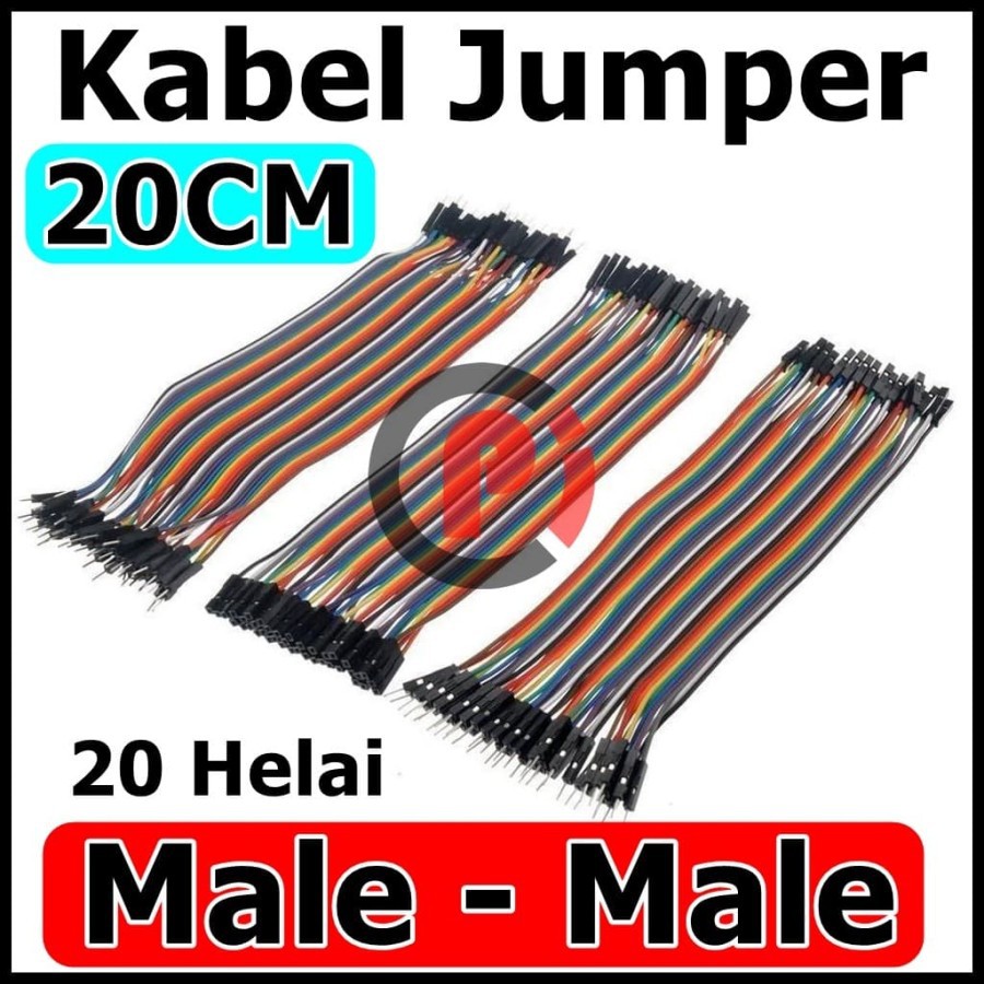 Jual KABEL JUMPER CABLE DUPPONT DUPONT Untuk Arduino Breadboard isi 20 ...
