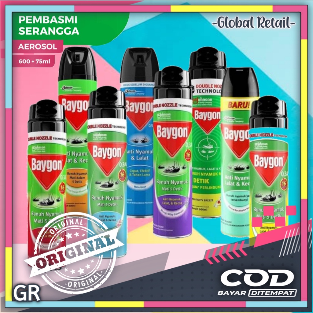 Jual Baygon 600+75ml Obat Nyamuk Semprot Baygon Spray | Shopee Indonesia