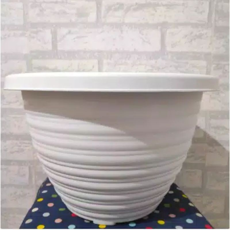 Jual POT BUNGA P BEE 336 TAIWAN PLASTIK 33 CM PUTIH / POT TANAMAN / POT ...