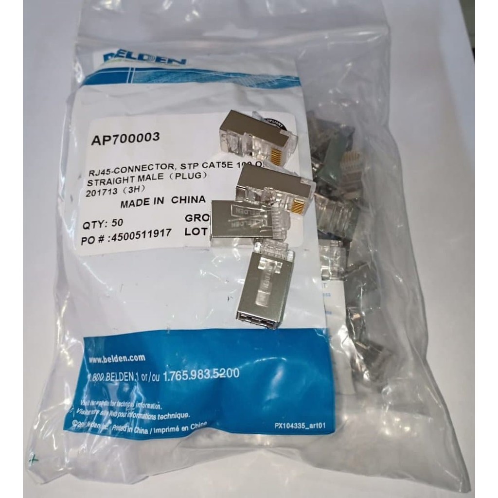 Jual BELDEN - Metal AP700003 Connector / Konektor RJ 45 Cat.5E STP ...