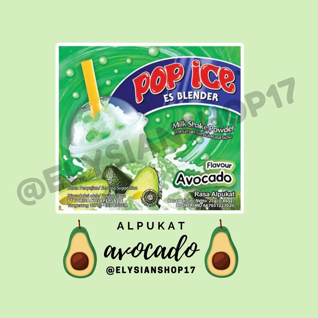 Jual Pop Ice Avocado / Alpukat 1 Sachet | Shopee Indonesia