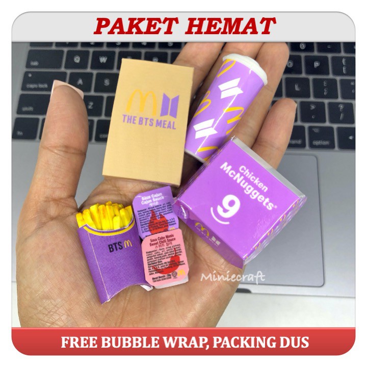 Jual PAKET HEMAT MAGNET TEMPELAN KULKAS MINIATUR BTS MEAL MCD PACKAGING + KENTANG | Shopee Indonesia