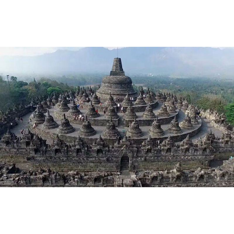 Jual lukisan cetak candi Borobudur plus bingkai uk 65x45 | Shopee Indonesia