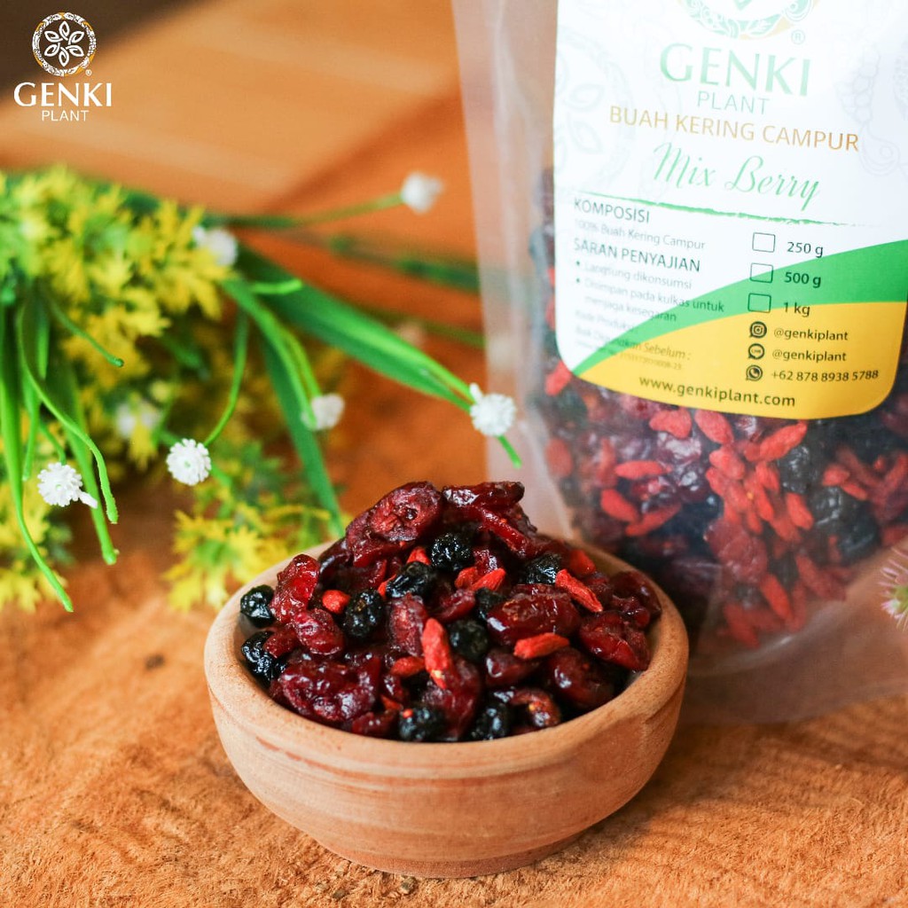 Jual Genki Plant Cemilan Buah Kering / Mix Berry - 250 g | Shopee Indonesia