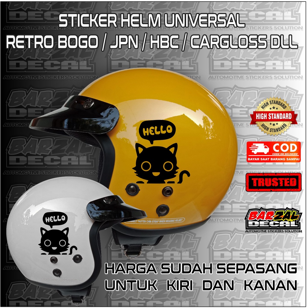 Jual STICKER HELM LUCU CUTE KEREN CLASSIC BOGO DLL HALF FACE | Shopee ...