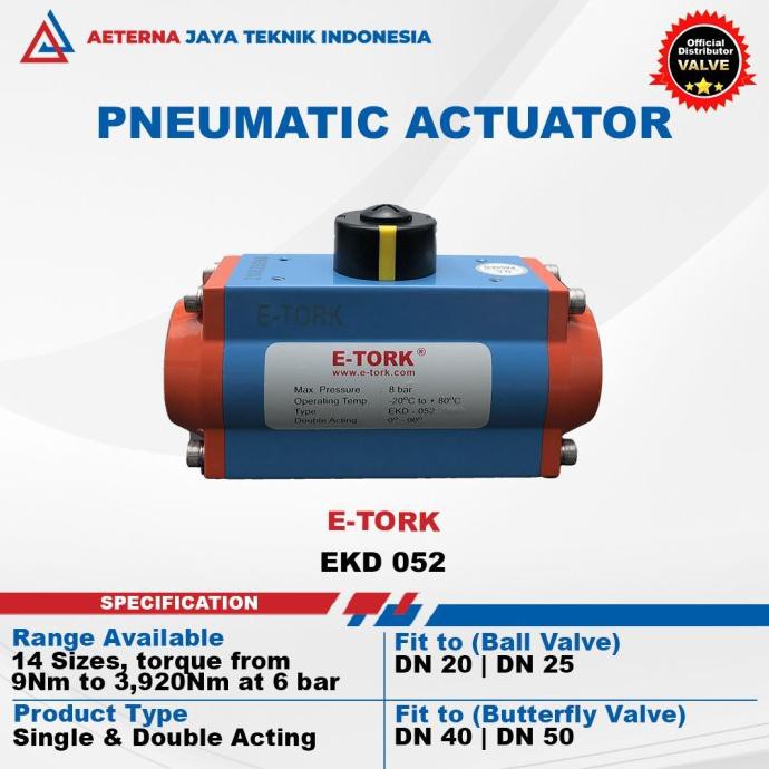 Jual Actuator Pneumatic Ball/Butterfly Valve E-Tork Ekd-052 - Single Acting | Shopee Indonesia