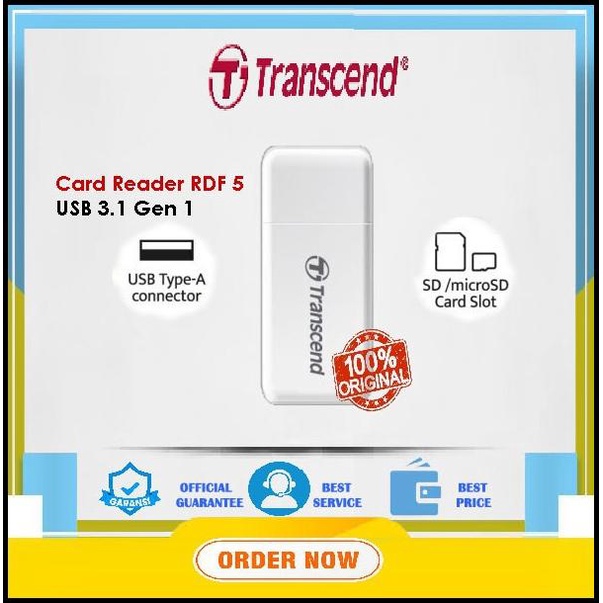 Jual Transcend Card Reader Rdf 5 - Putih | Shopee Indonesia