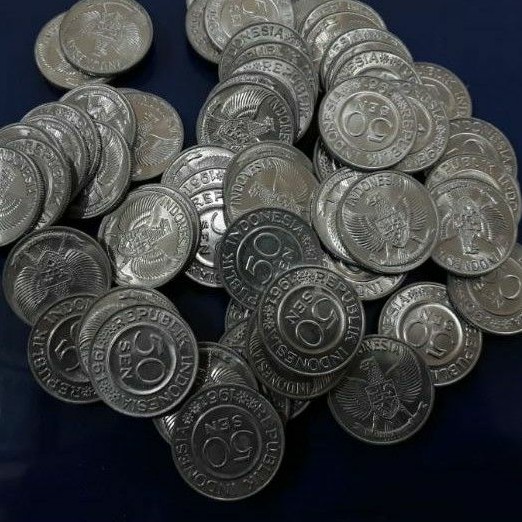 Jual KOIN 50 SEN ALMUNIUM GAMBAR GARUDA | Shopee Indonesia