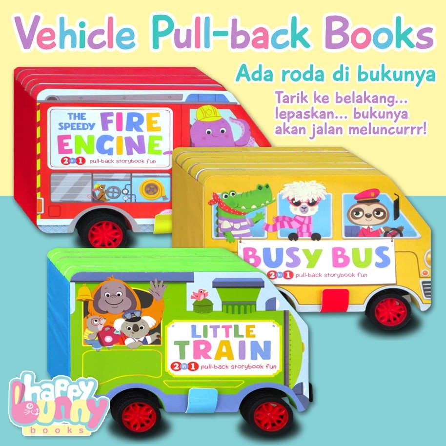 Jual [Igloo Books] Busy Bus , Speedy Fire Engine & Little Train Pull ...