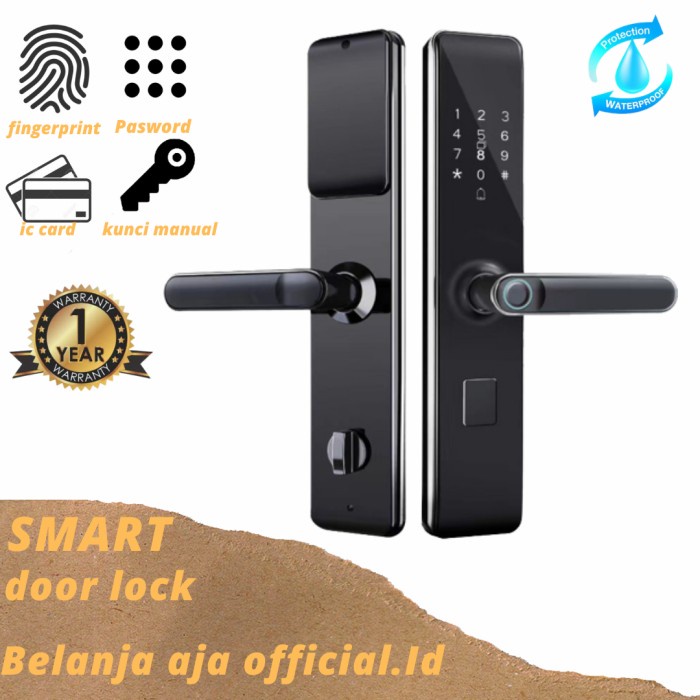Jual smart home smart door lock handle pintu kunci digital sidik jari ...