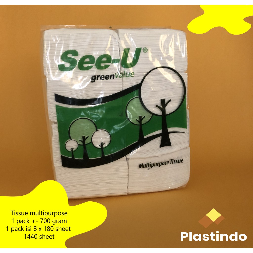 Jual Tissue See U Multipurpose isi 8 pack (8 x 180 sheet) | Tissue ...