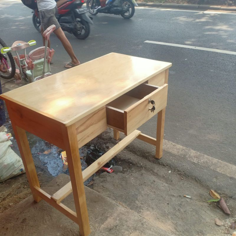 Jual meja laci bahan jatibelanda L45xP80xT75 | Shopee Indonesia