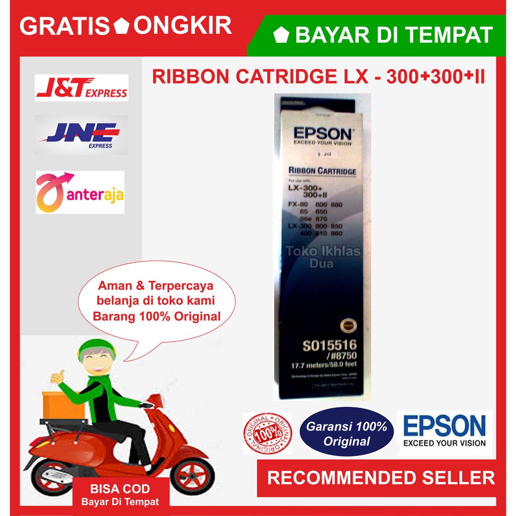 Jual Ribbon Cartridge LX - 300 + 300 + II Epson Original / Ribbon ...