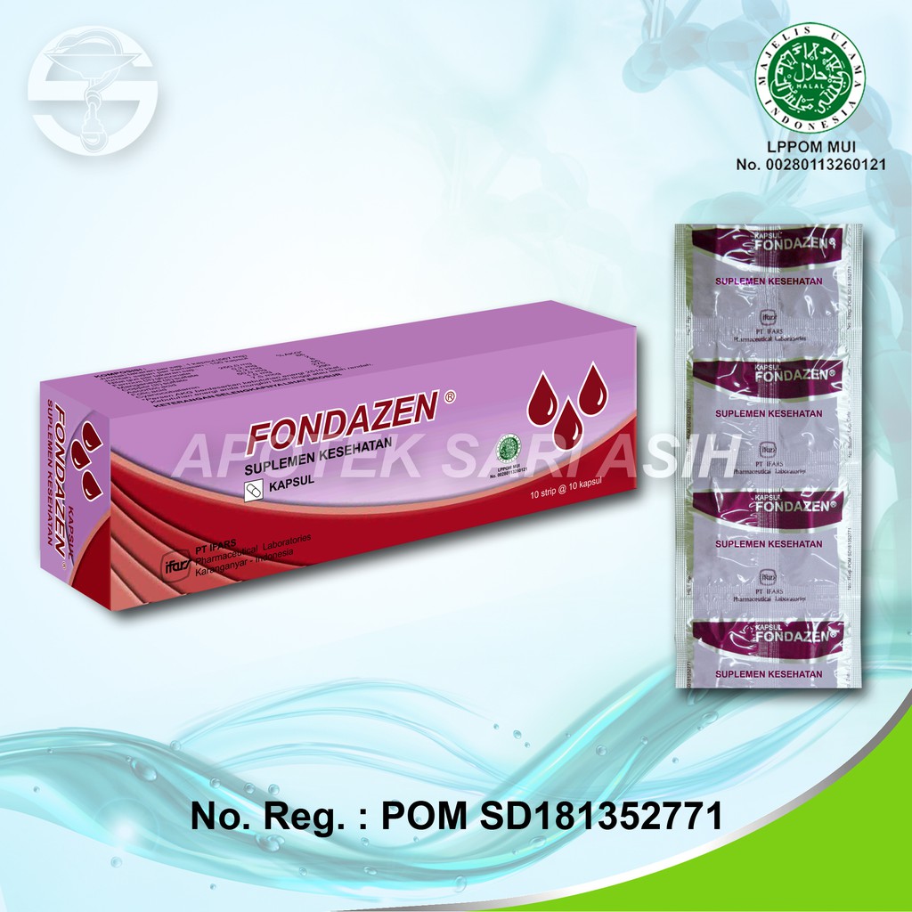 Jual FONDAZEN kapsul Ifars zat besi Vitamin C B12 Tambah Darah HALAL ...