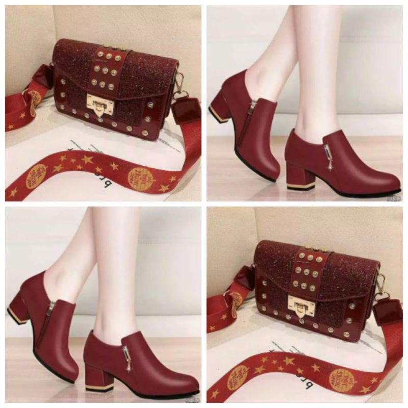 Jual Paket sepatu heels dan tas selempang | Shopee Indonesia
