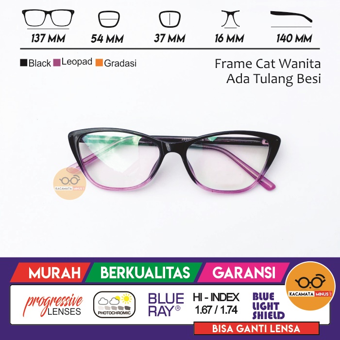 Jual Kacamata Minus KM390 Frame Cat Eye - Kacamata Wanita Cat Eye Ada ...