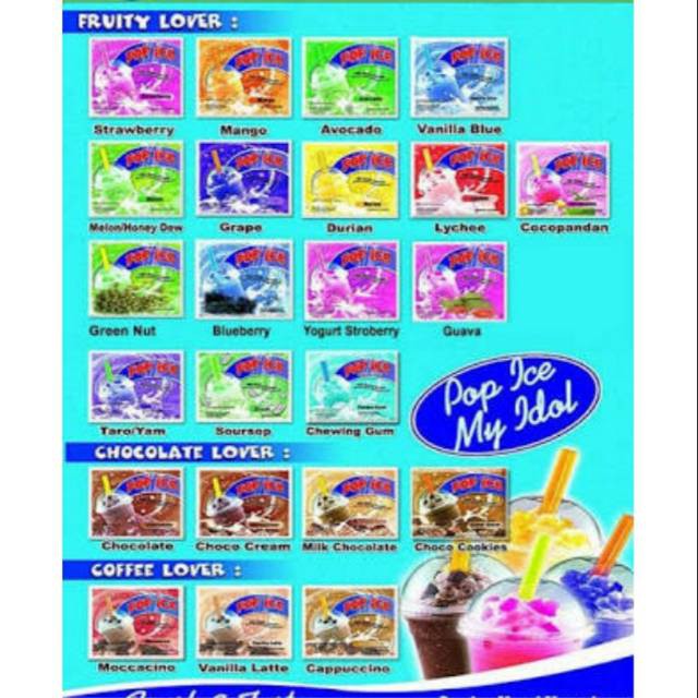 Jual Minuman Pop Ice es Blender aneka rasa isi 10 sachet (@25gr ...