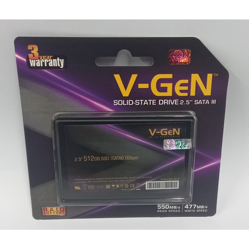 Jual SSD V-GeN 512GB SATA 3 VGeN SSD 512 GB Laptop Komputer Original ...