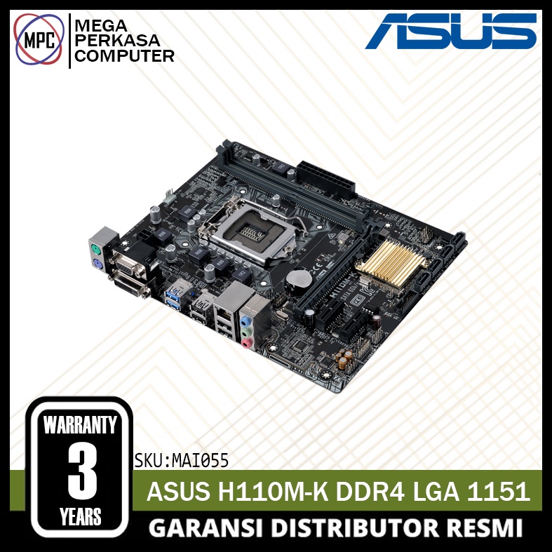 Jual ASUS H110M-K MOTHERBOARD LGA 1151 DDR4 | Shopee Indonesia