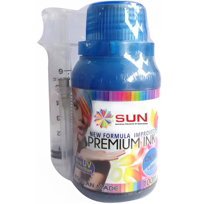 Jual TINTA SUN PREMIUM INK NFI 100 ml "CYAN" (CANON & HP) | Shopee ...