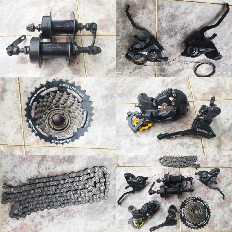 Jual group set shimano 7 speed + hub pasific 36lubang | Shopee Indonesia