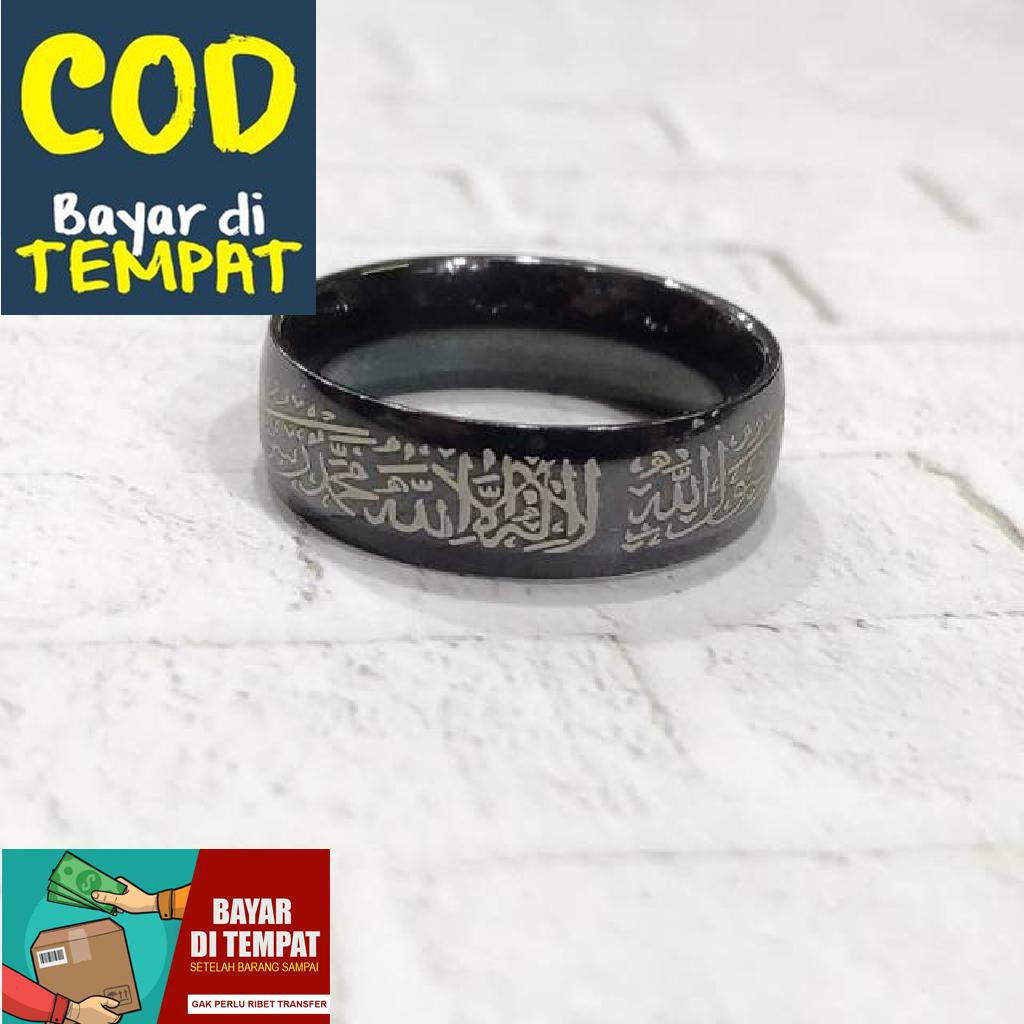 Jual CINCIN TAUHID HITAM SYAHADAT MUSLIM TULISAN ARAB ISLAM LAFADZ ...
