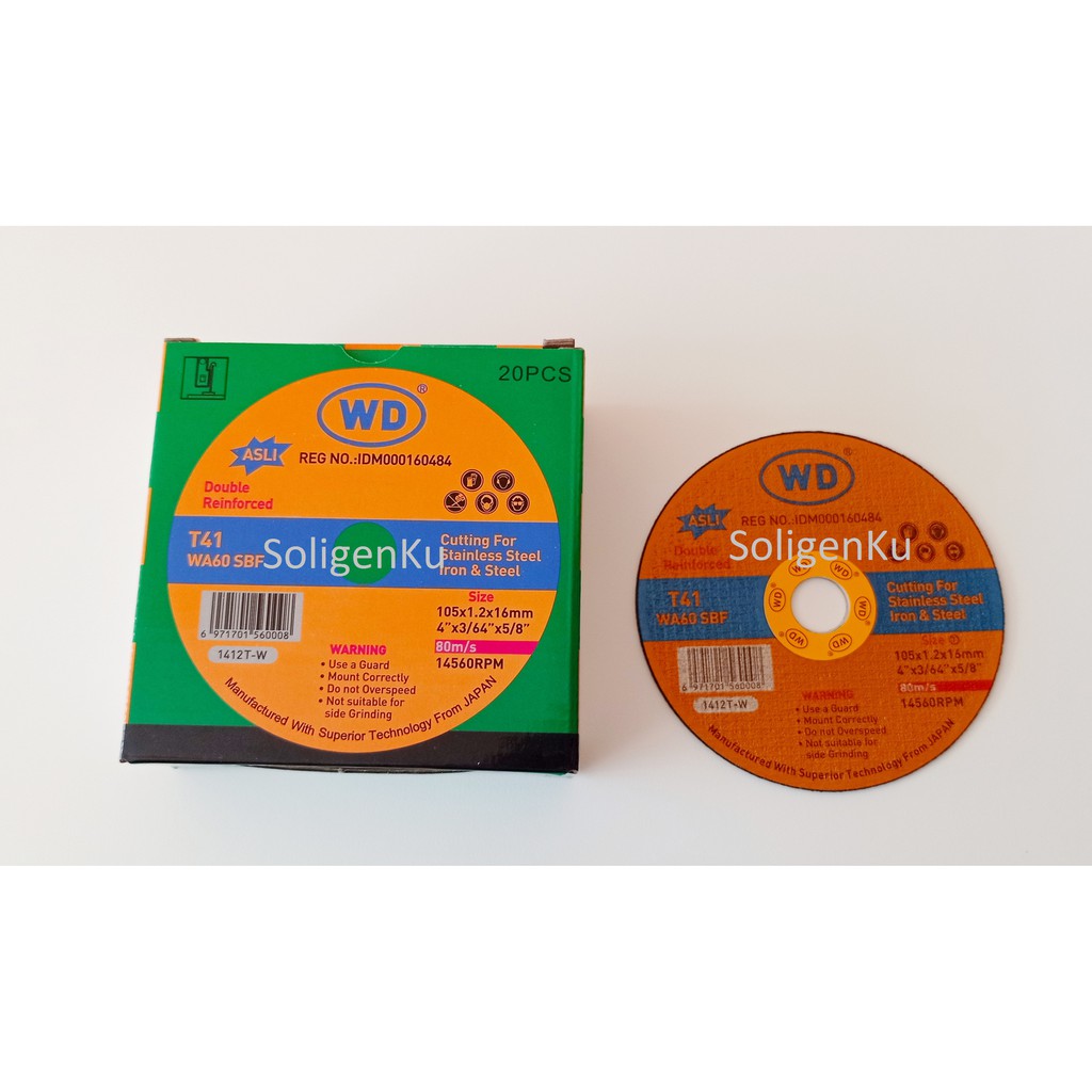 Jual WD Resibon Mata Gerinda Gurinda potong besi Cutting Wheel Merek WD ...