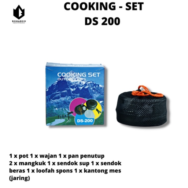 Jual PERALATAN MASAK KEMAH Cooking Set DS 200 Alat Masak Kemping Panci ...
